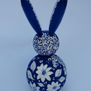 Hand-painted Wooden Bunny - Etsy