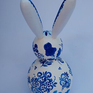 Hand-painted Wooden Bunny - Etsy