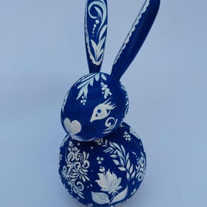 Hand-painted Wooden Bunny - Etsy
