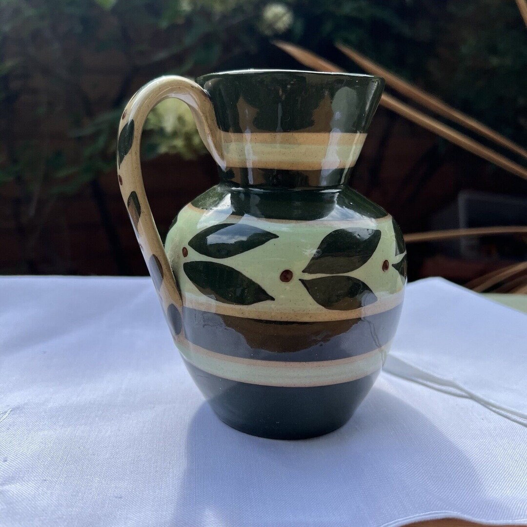 Hartrox Dee Cee Stoneware Pottery Floral Design Jug MCM Used in Great ...