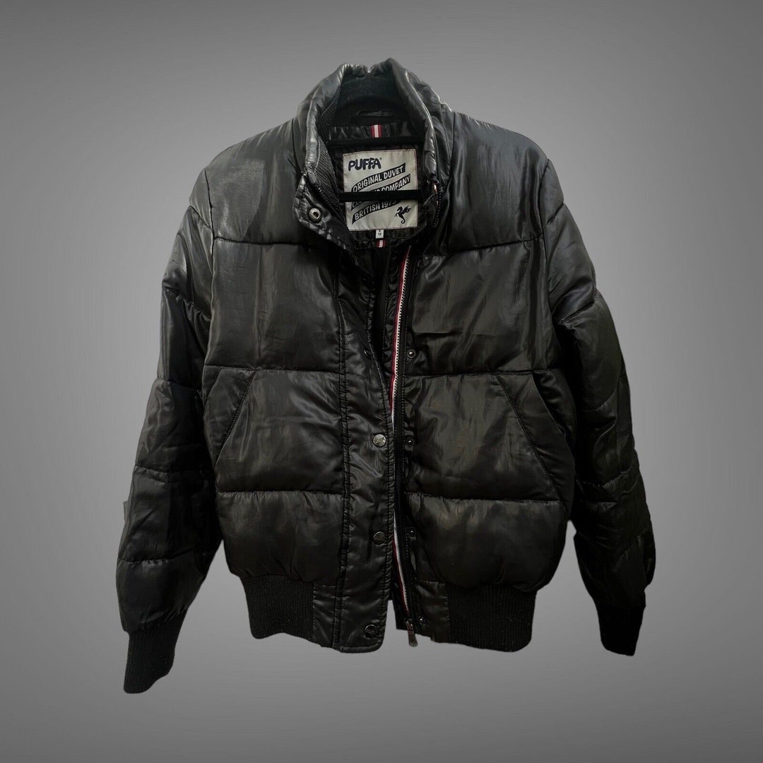 Puffa Jacket Original Vintage Black Unisex With Down Uk10 Small ...