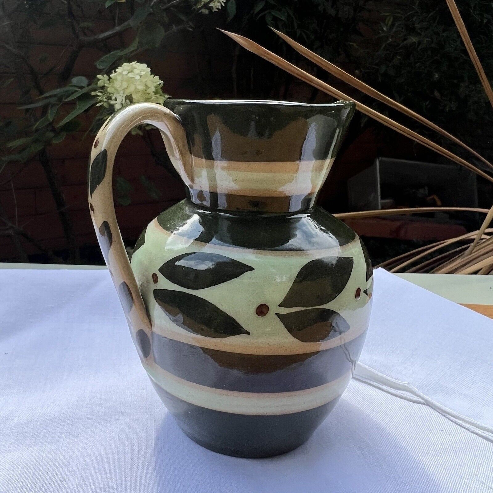 Hartrox Dee Cee Stoneware Pottery Floral Design Jug MCM Used in Great ...