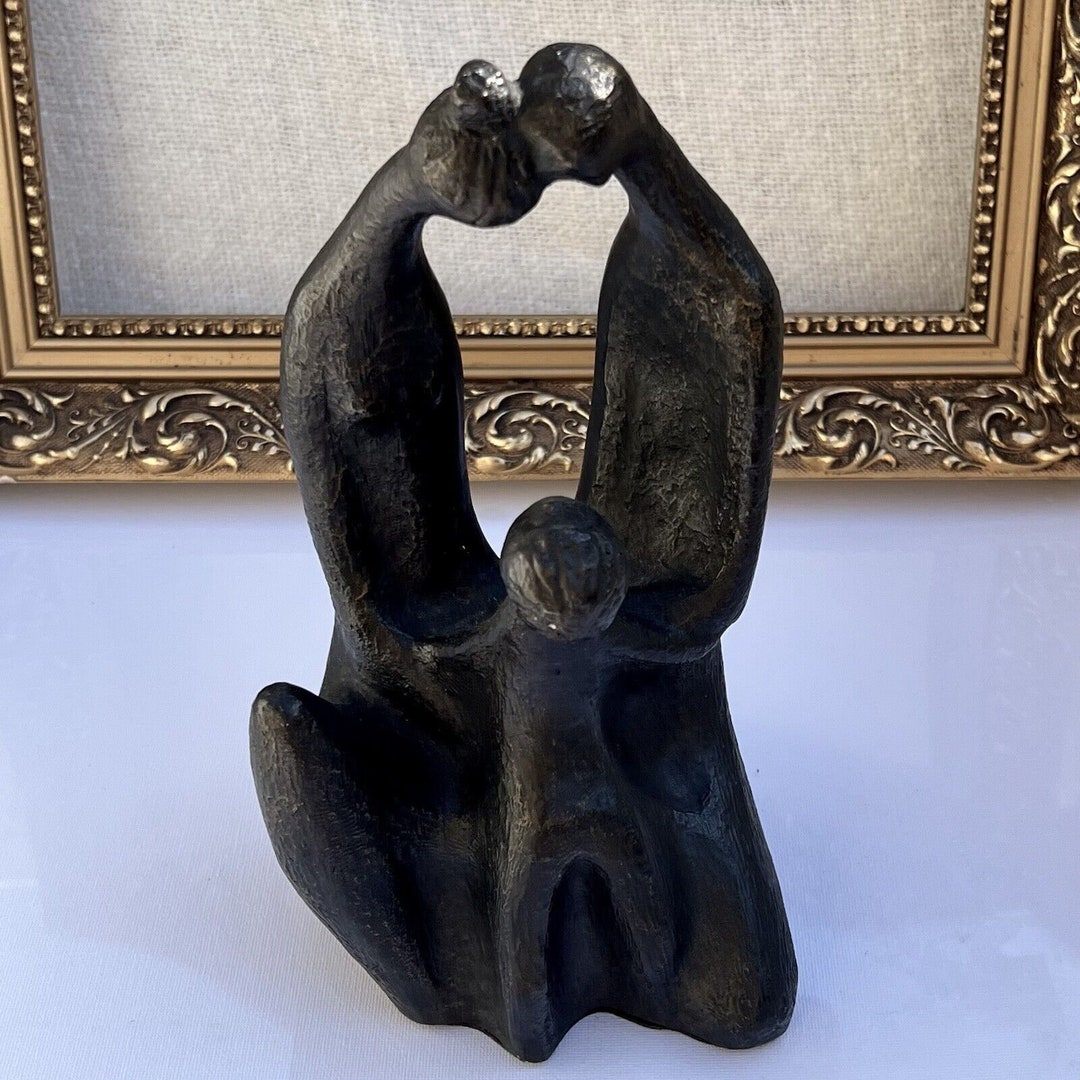 Autin Pro Inc 1970 Family Group Bronze Style Sculpture by Klara Sever ...