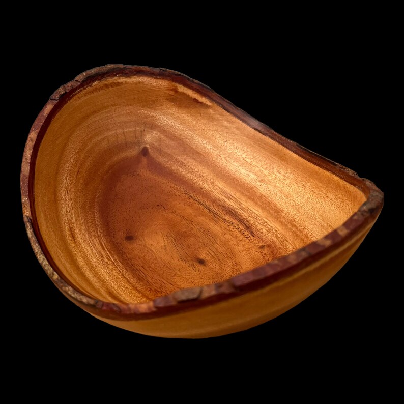 Ash Wood Natural Edged Handmade Wood Turned Oval Bowl. Preloved Item ...