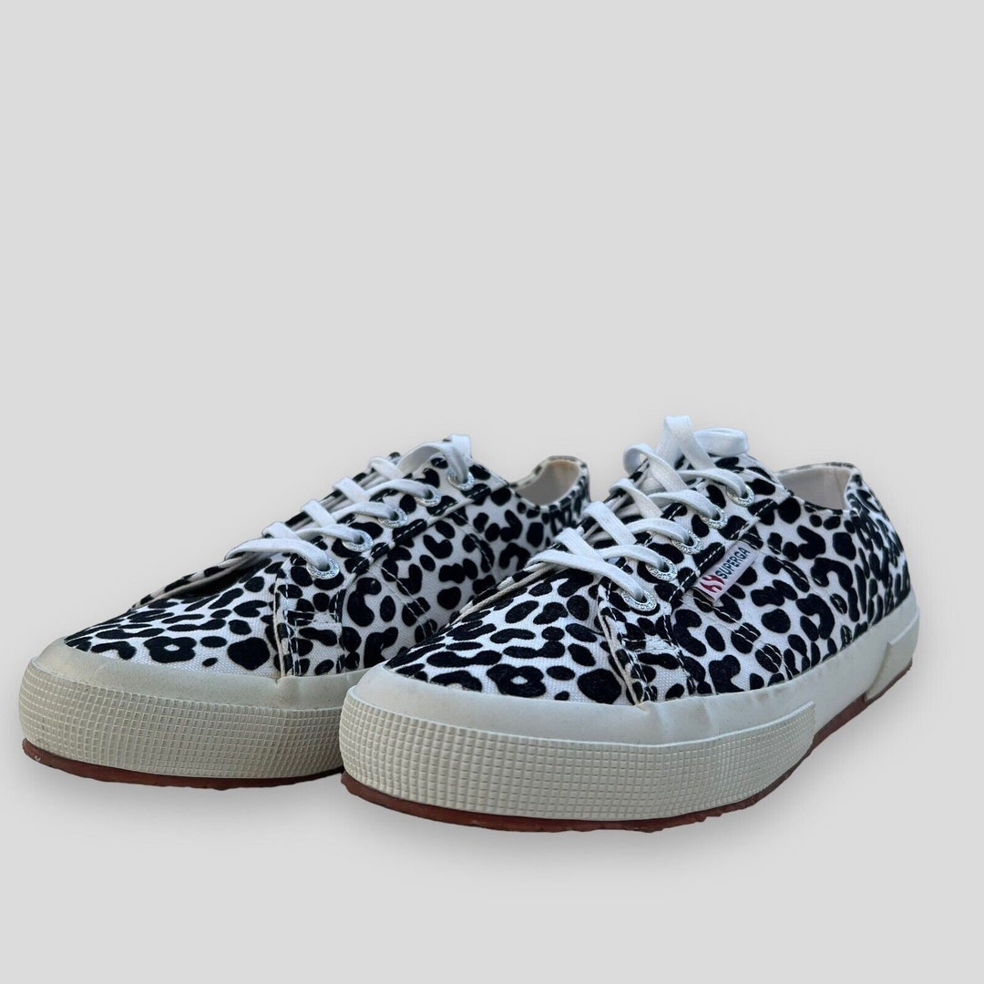 Superga for Office Leopard Print Black & White UK 5 Preloved Lightly ...