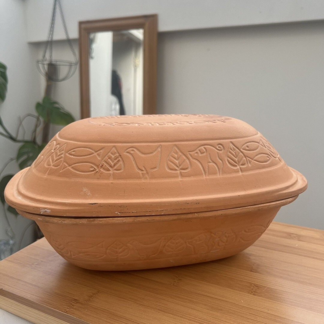 Romertopf Clay Terracotta Roaster Baker 115 Lid Westgermany Fish Meat ...