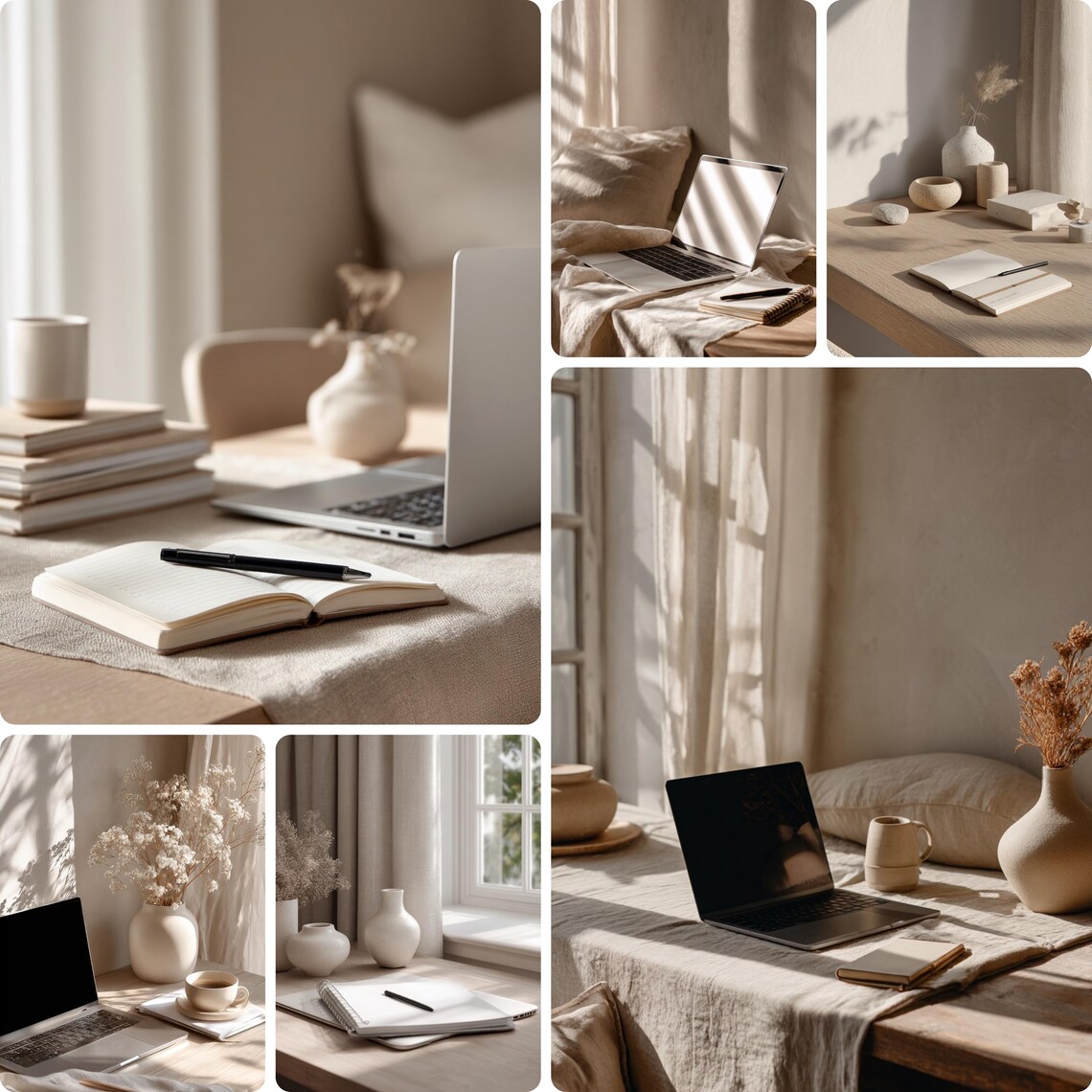 20 Workspace Aesthetic Stock Photos | Minimal Neutral Desk Images ...
