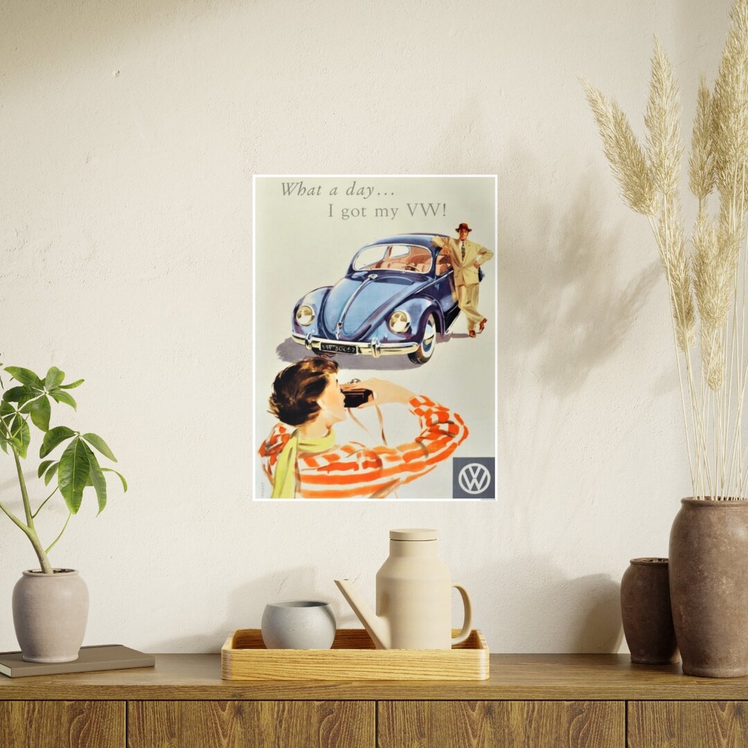 Vintage VW Poster - Etsy