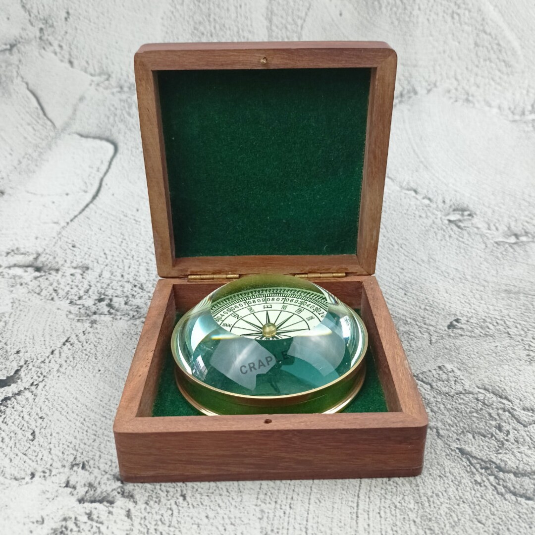 Vintage Brass Compass Magnifying Lens & Spinning Dial - Etsy