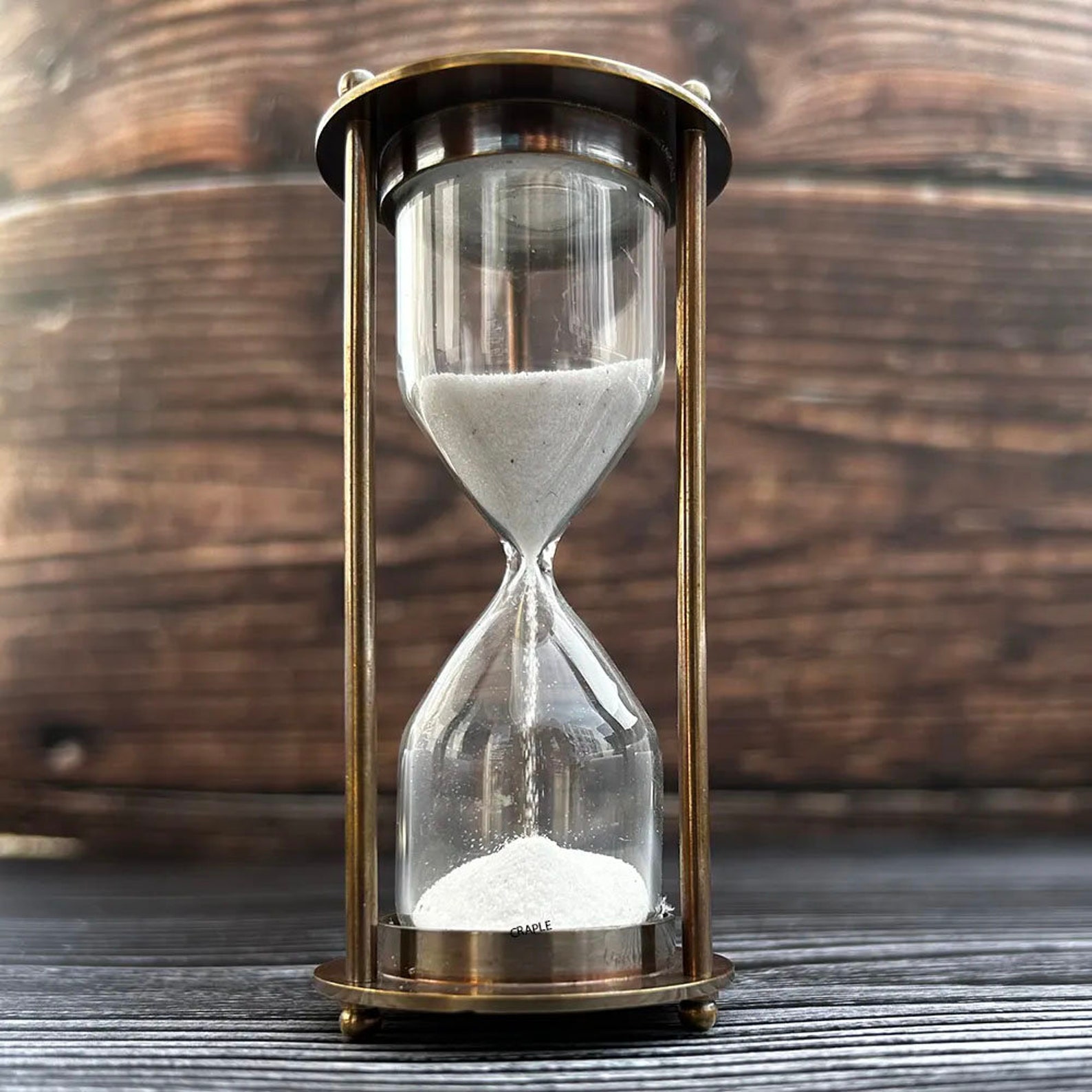 Handcrafted Antique Hourglass | Small Brass & Glass Timer, 2-minute ...