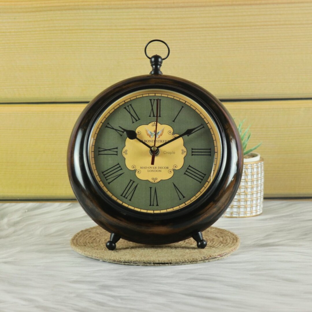 Vintage Style Wooden Desk Clock: A Unique Table Clock for Classic ...