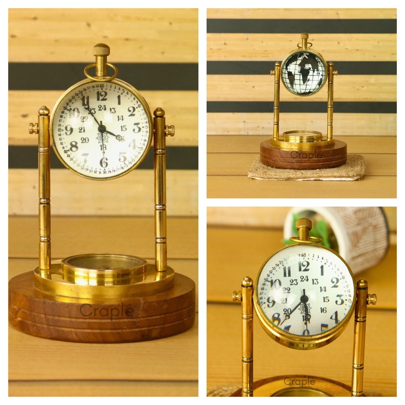 Table Clock Gold/black Antique Tabletop Clock Custom Gift Desk Clock ...