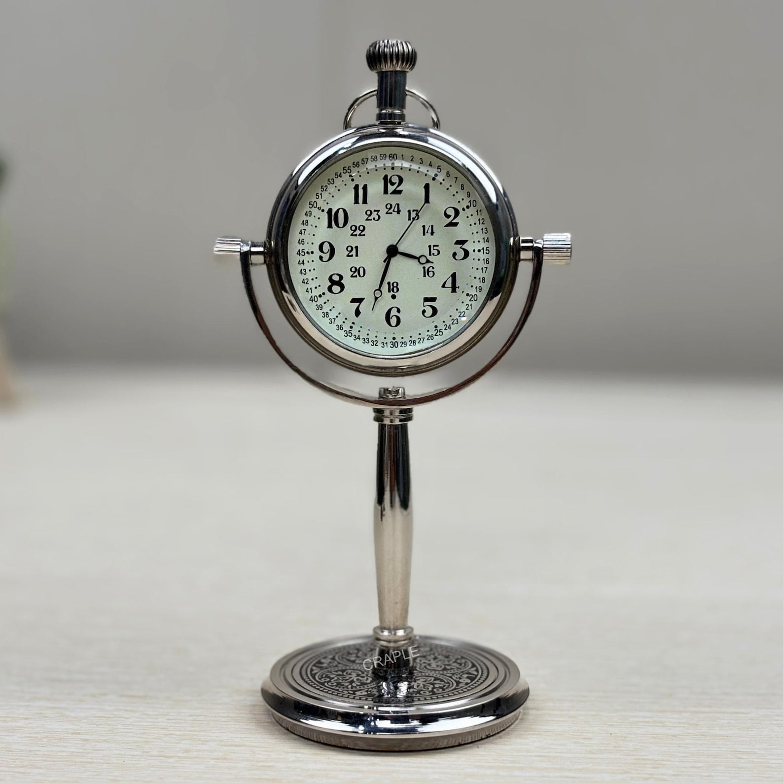 Personalized Brass Desk Clock Pocket Watch: Vintage Office Decor - Etsy