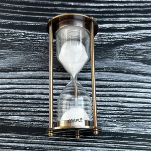 Handcrafted Antique Hourglass | Small Brass & Glass Timer, 2-minute ...