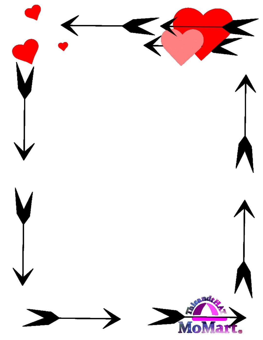 Heart and Arrows Border: High-resolution Files. 300dpi - Etsy