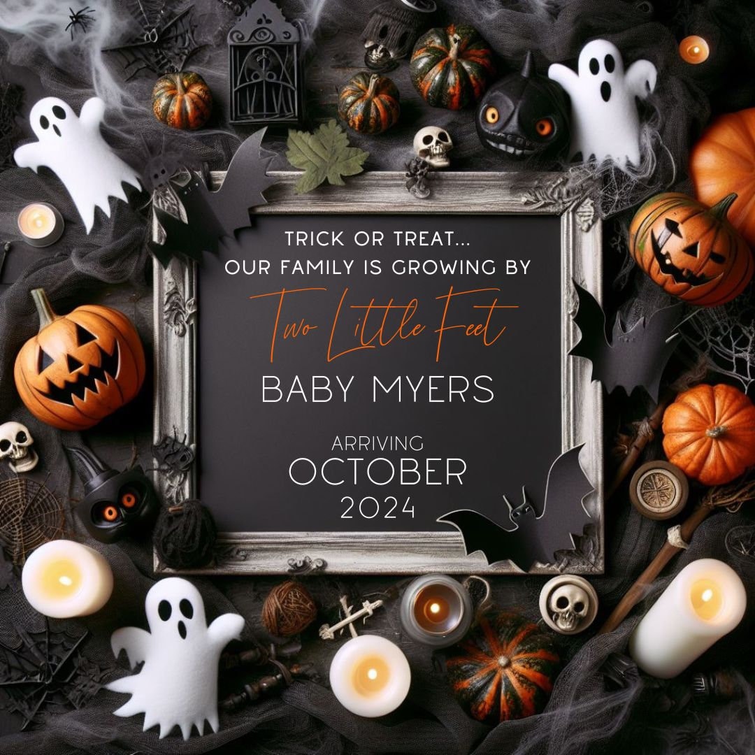 EDITABLE Spooky Gothic Pregnancy Announcement, Customisable Digital ...
