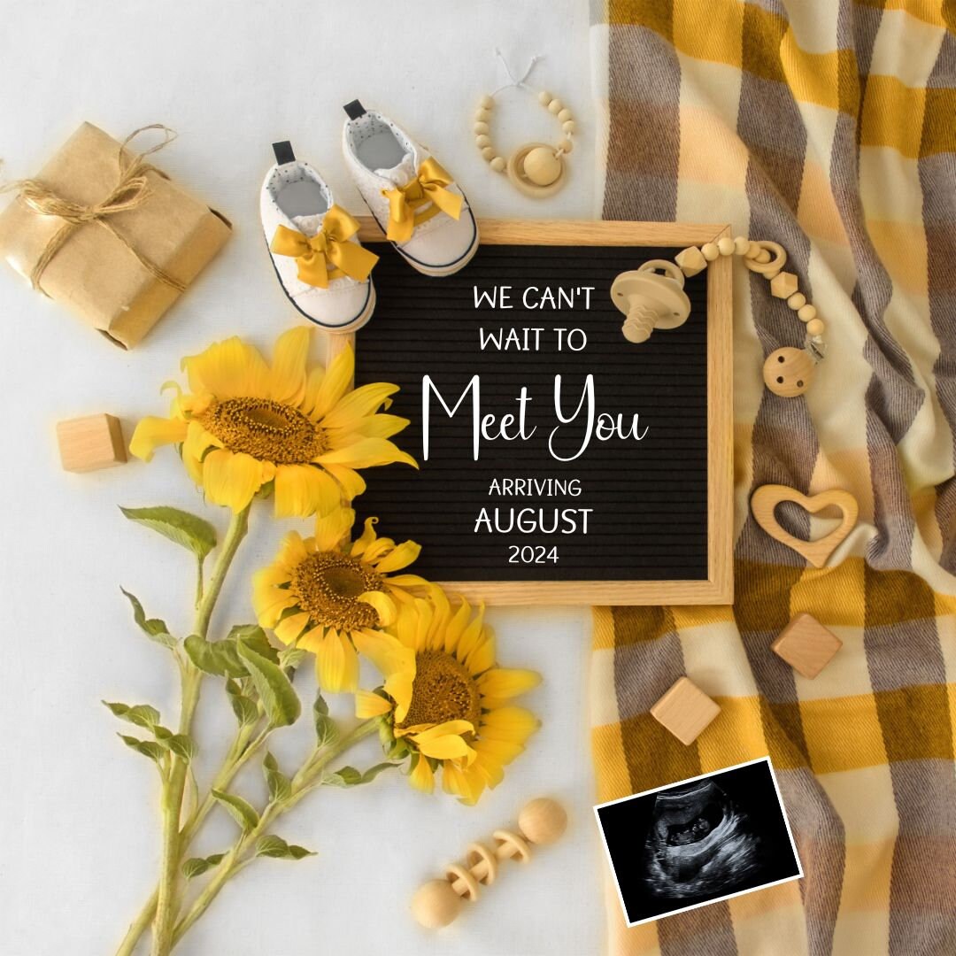 EDITABLE Spring Pregnancy Announcement | Digital Pregnancy Announcement ...