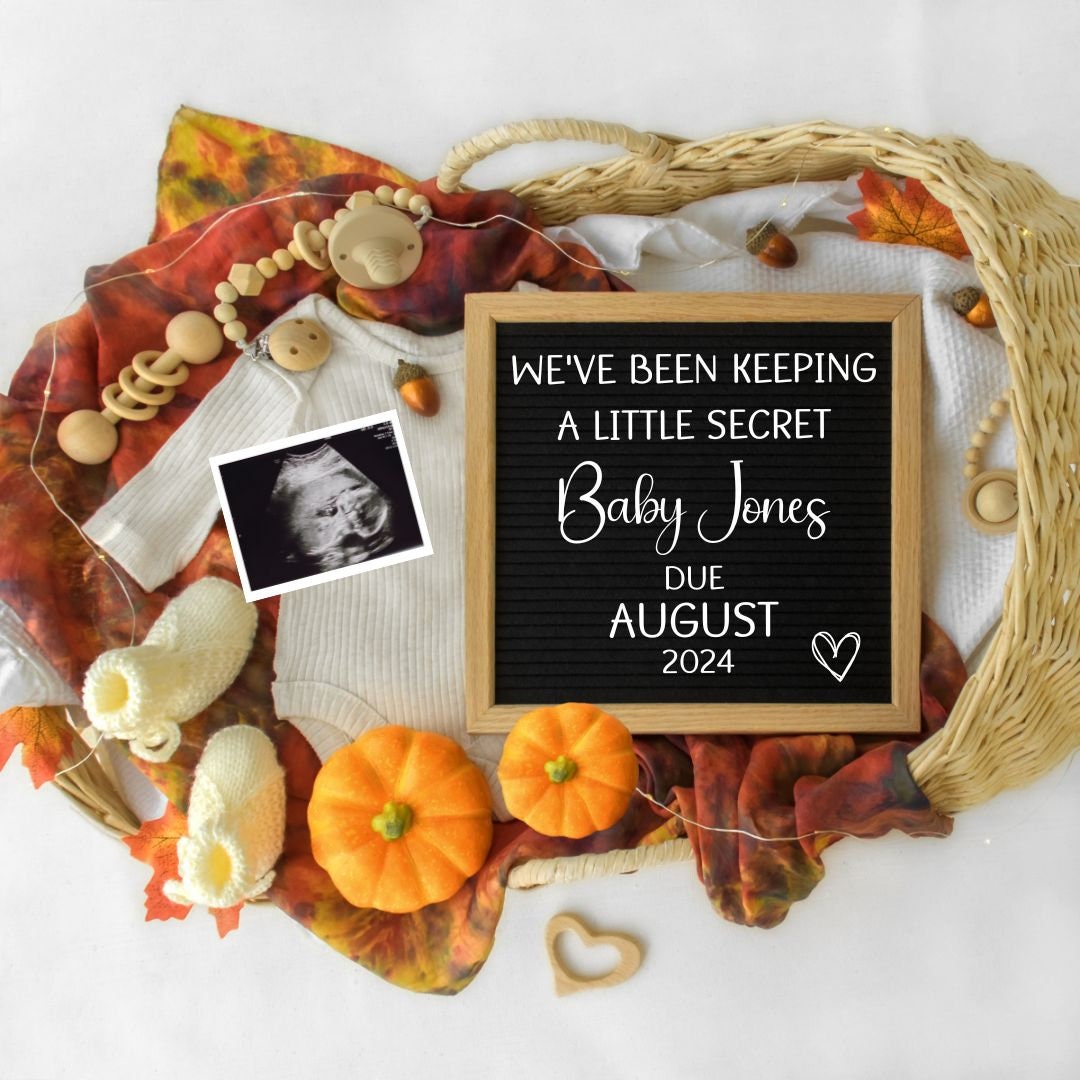 EDITABLE Autumnal Pregnancy Announcement Halloween Pregnancy ...