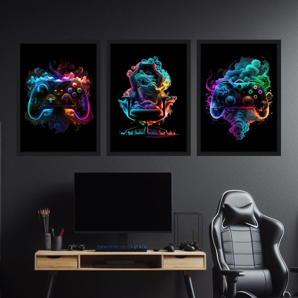 Video Game Poster Set, Gaming Prints, Boys Room Decor, Teen Room Art ...
