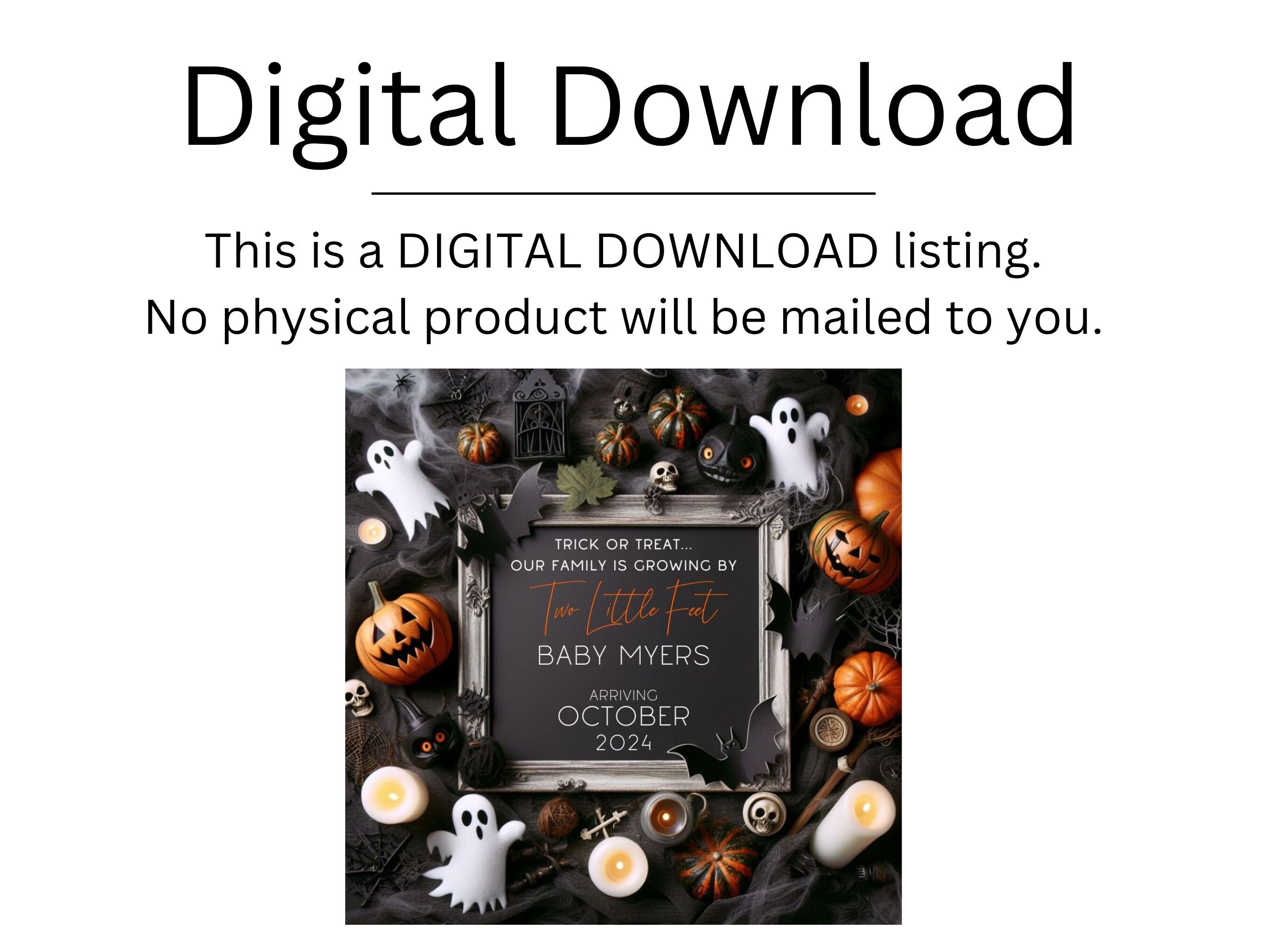 EDITABLE Spooky Gothic Pregnancy Announcement, Customisable Digital ...