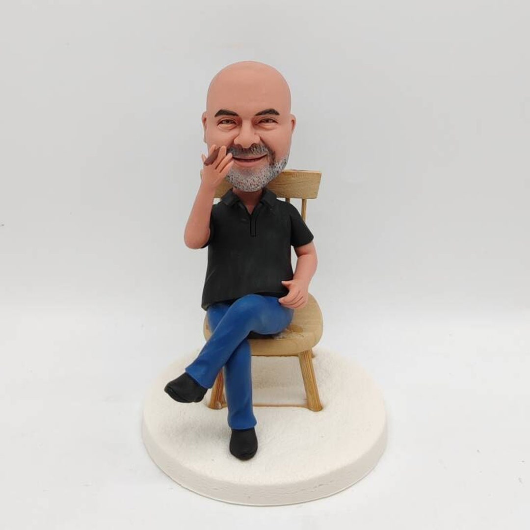Custom Man Bobblehead, Sitting on Chair, Personalized Romantic Gift, - Etsy