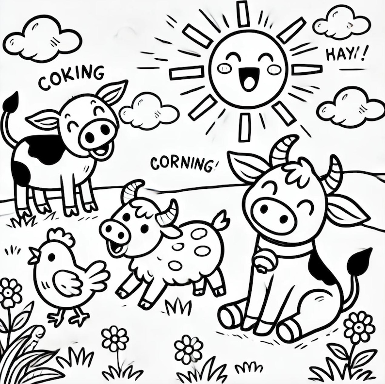 Farmer’s Friends Coloring Book for Kids | Fun Farm Animals and Machines ...