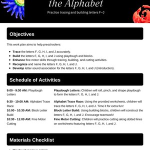 Preschool Alphabet Lesson Plan Printable | 5-day A–J Curriculum With ...