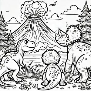 Coloring Book - Dinosaurs and Their World: Fun & Educational- for Kids ...