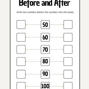 Before and After Numbers Worksheet Fun and Educational Printable for ...