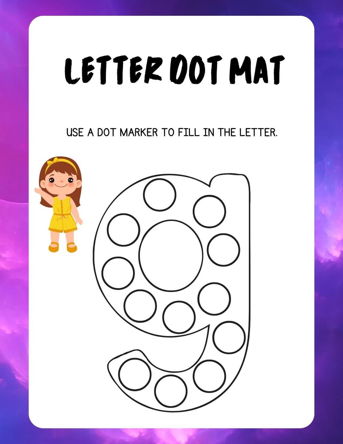 Preschool Worksheets Engage and Educate: Lowercase Alphabet Letter Dot ...