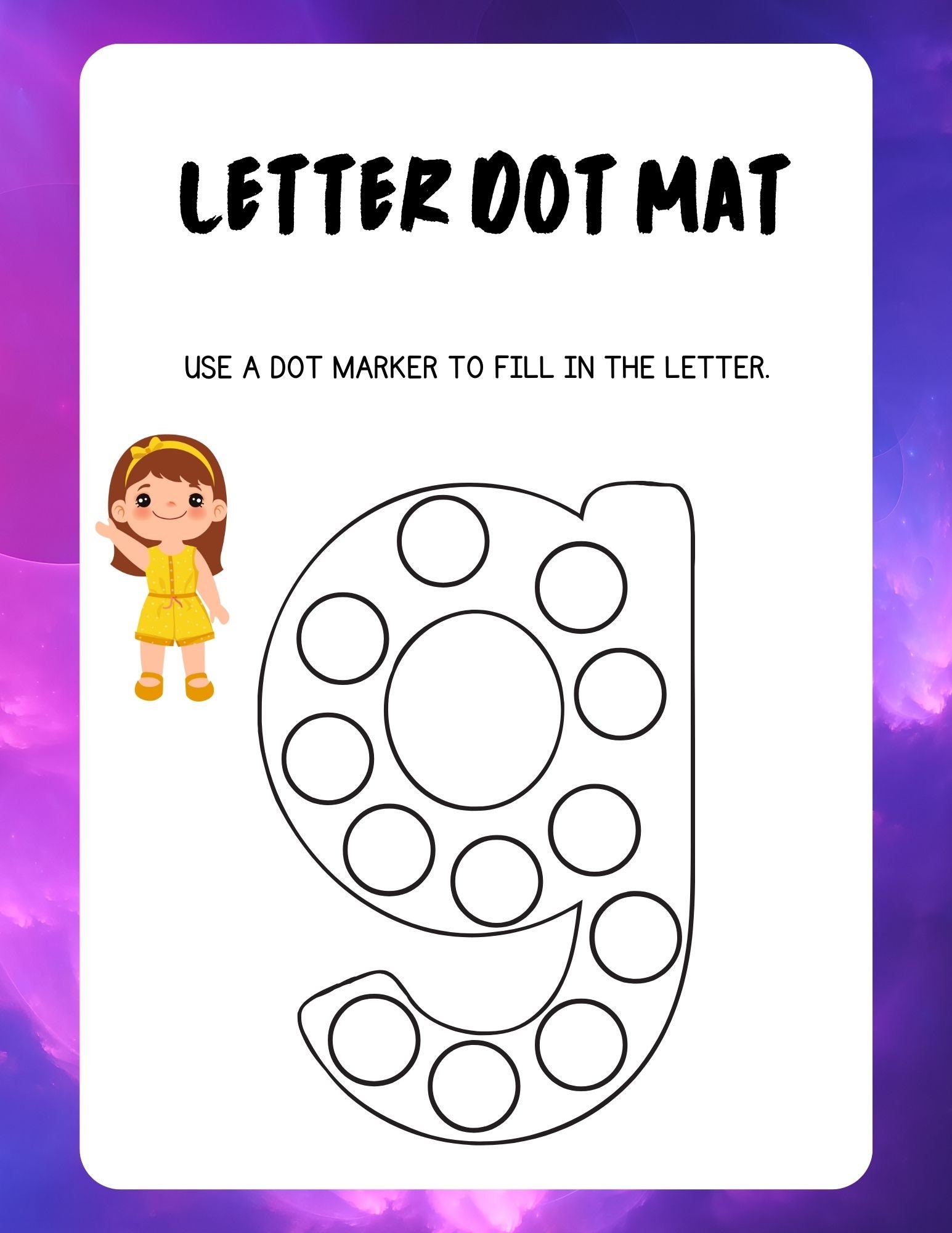 Preschool Worksheets Engage and Educate: Lowercase Alphabet Letter Dot ...