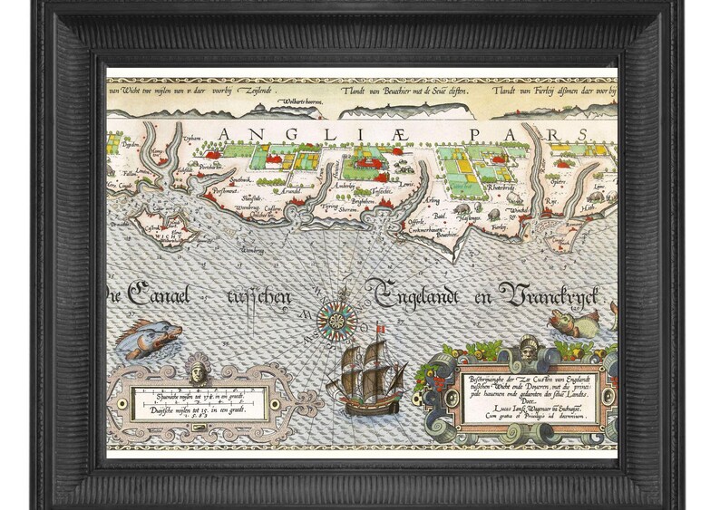 Antique Nautical Map - Digital Art Print - Etsy