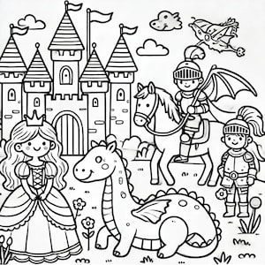 Fantasy Fairy Tales Coloring Book for Kids & Adults | Magical Storybook ...