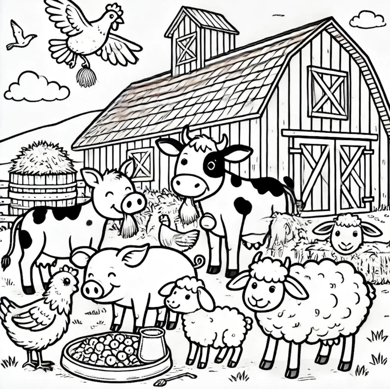 Farmer’s Friends Coloring Book for Kids | Fun Farm Animals and Machines ...