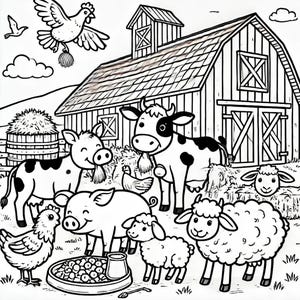Farmer’s Friends Coloring Book for Kids | Fun Farm Animals and Machines ...