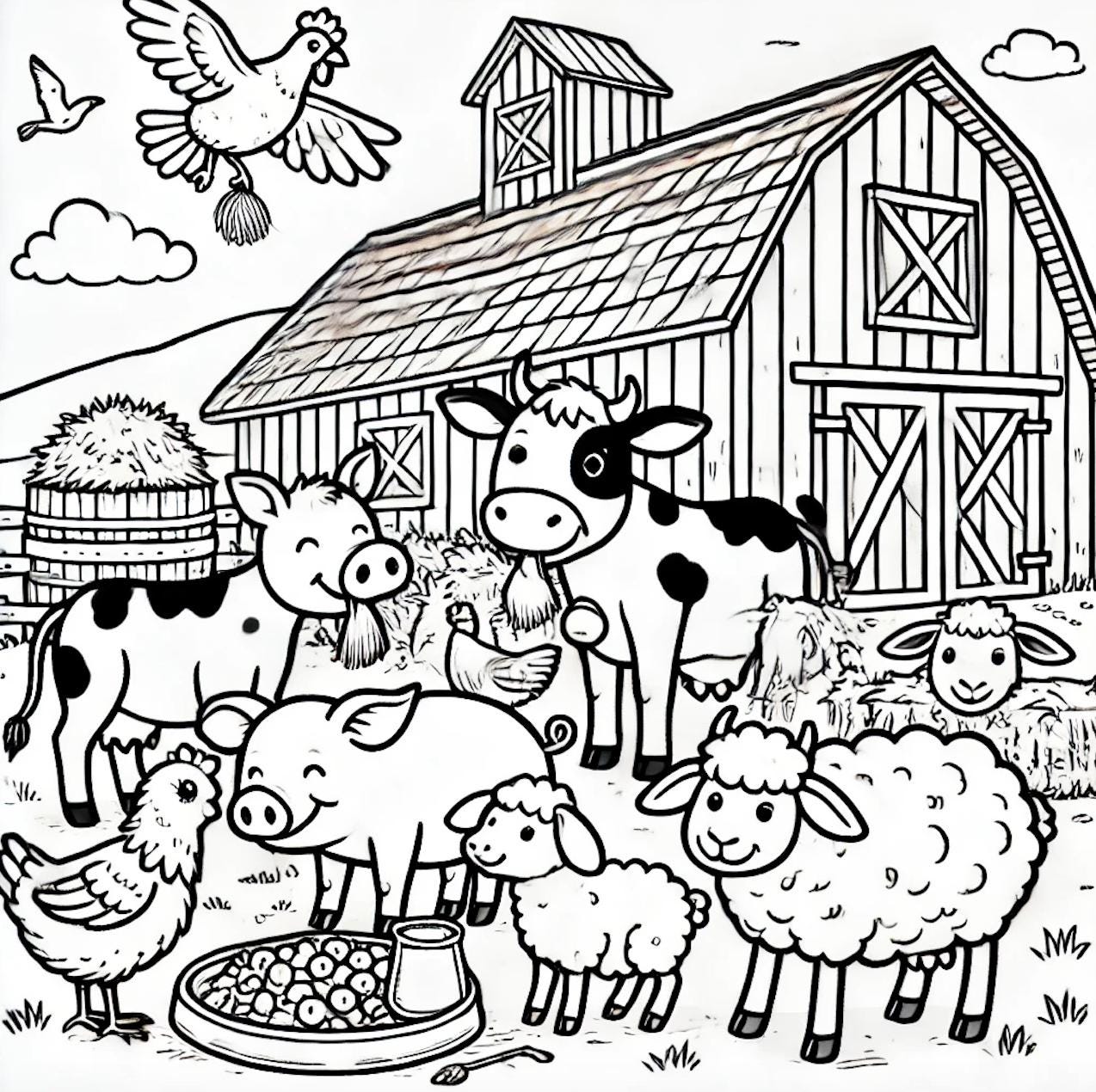 Farmer’s Friends Coloring Book for Kids | Fun Farm Animals and Machines ...