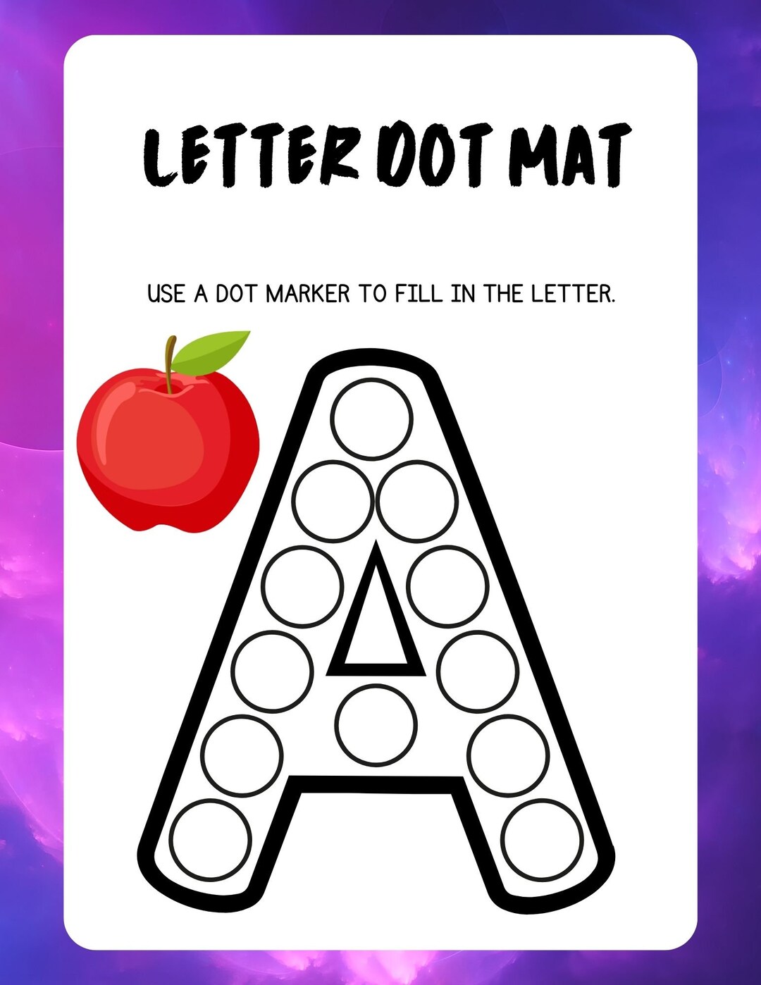 Preschool Letter Dot Mat Upper Case - Interactive Learning Made Fun ...
