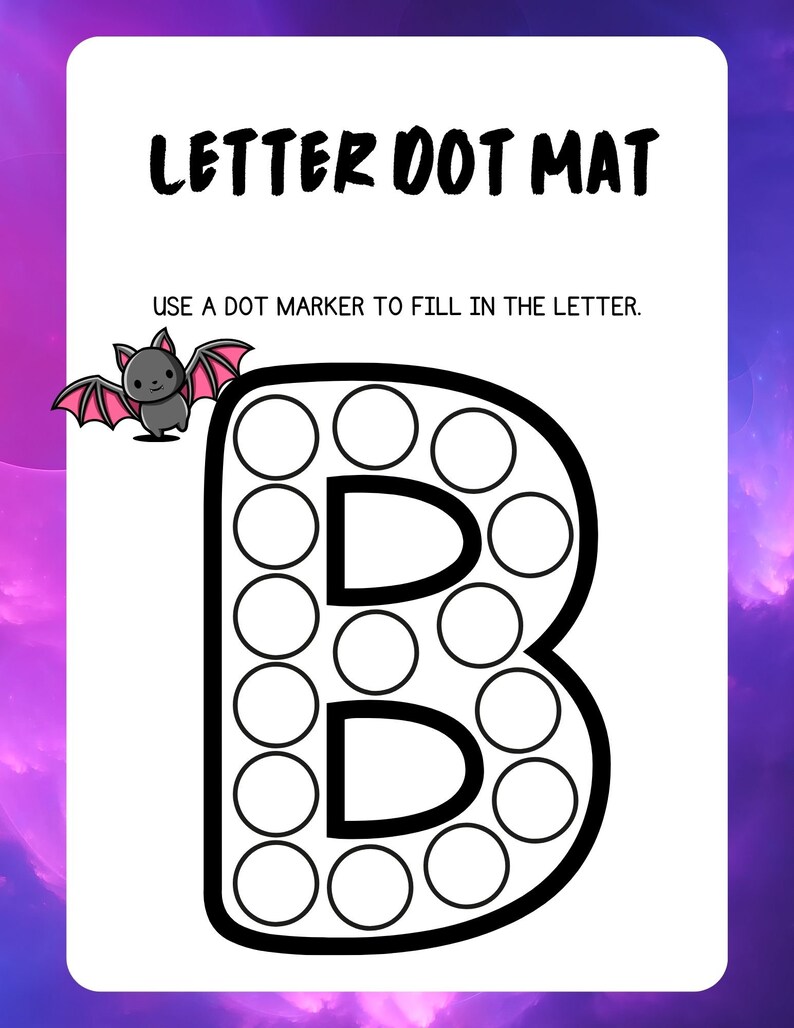 Preschool Letter Dot Mat Upper Case - Interactive Learning Made Fun ...