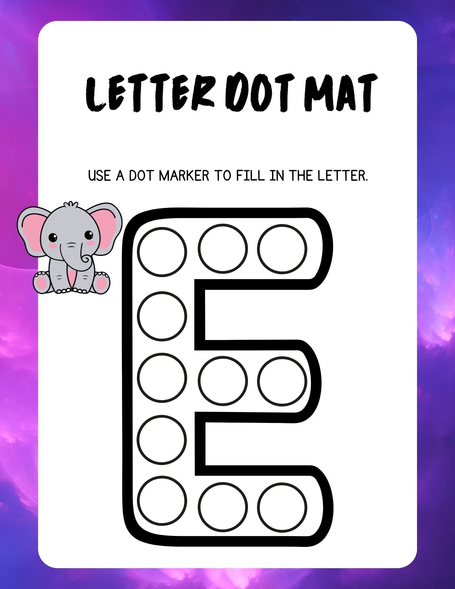 Preschool Letter Dot Mat Upper Case Interactive Learning Made Fun ...