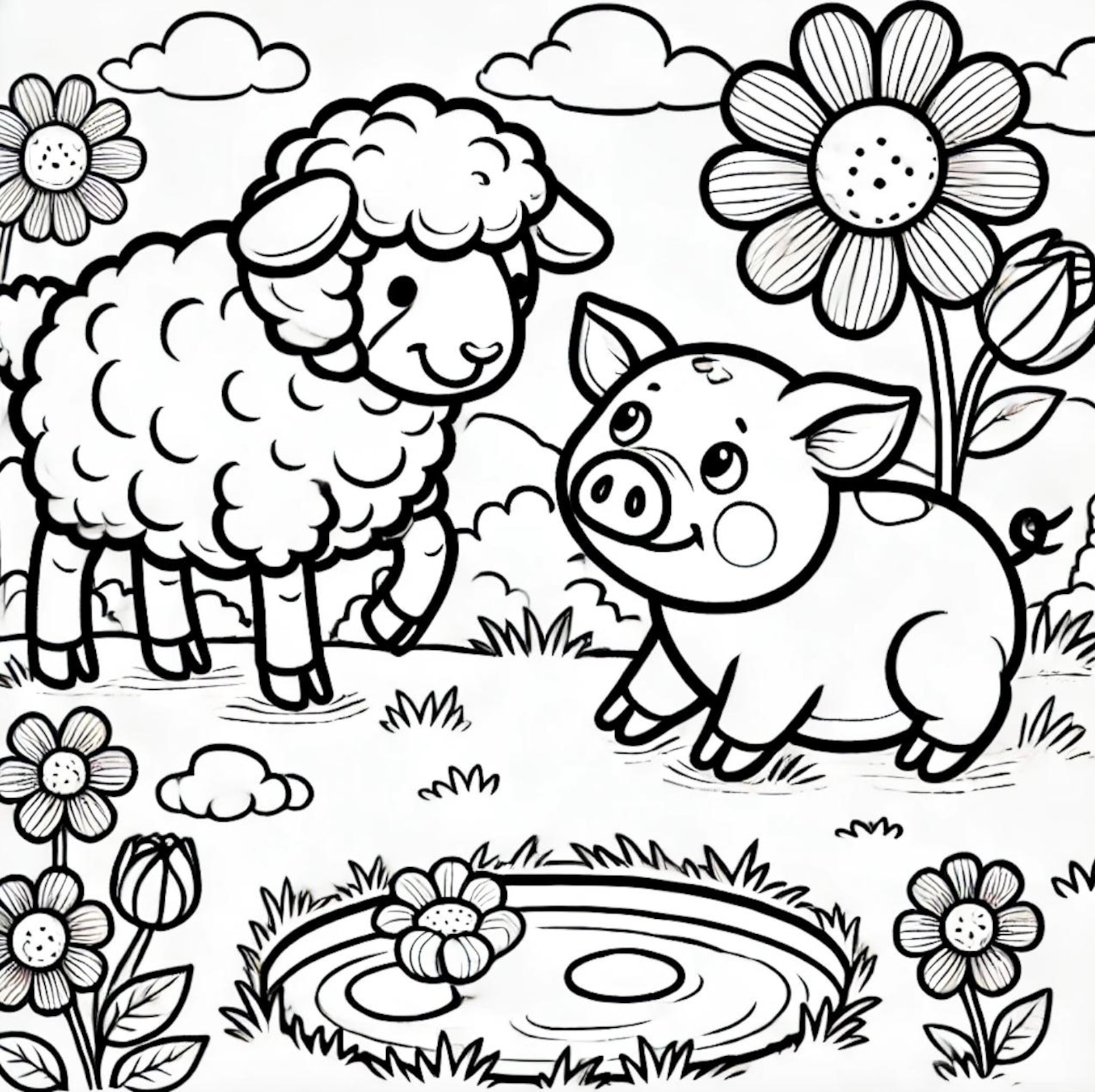 Farmer’s Friends Coloring Book for Kids | Fun Farm Animals and Machines ...