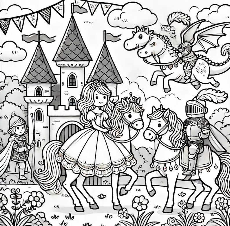 Fantasy Fairy Tales Coloring Book for Kids & Adults | Magical Storybook ...