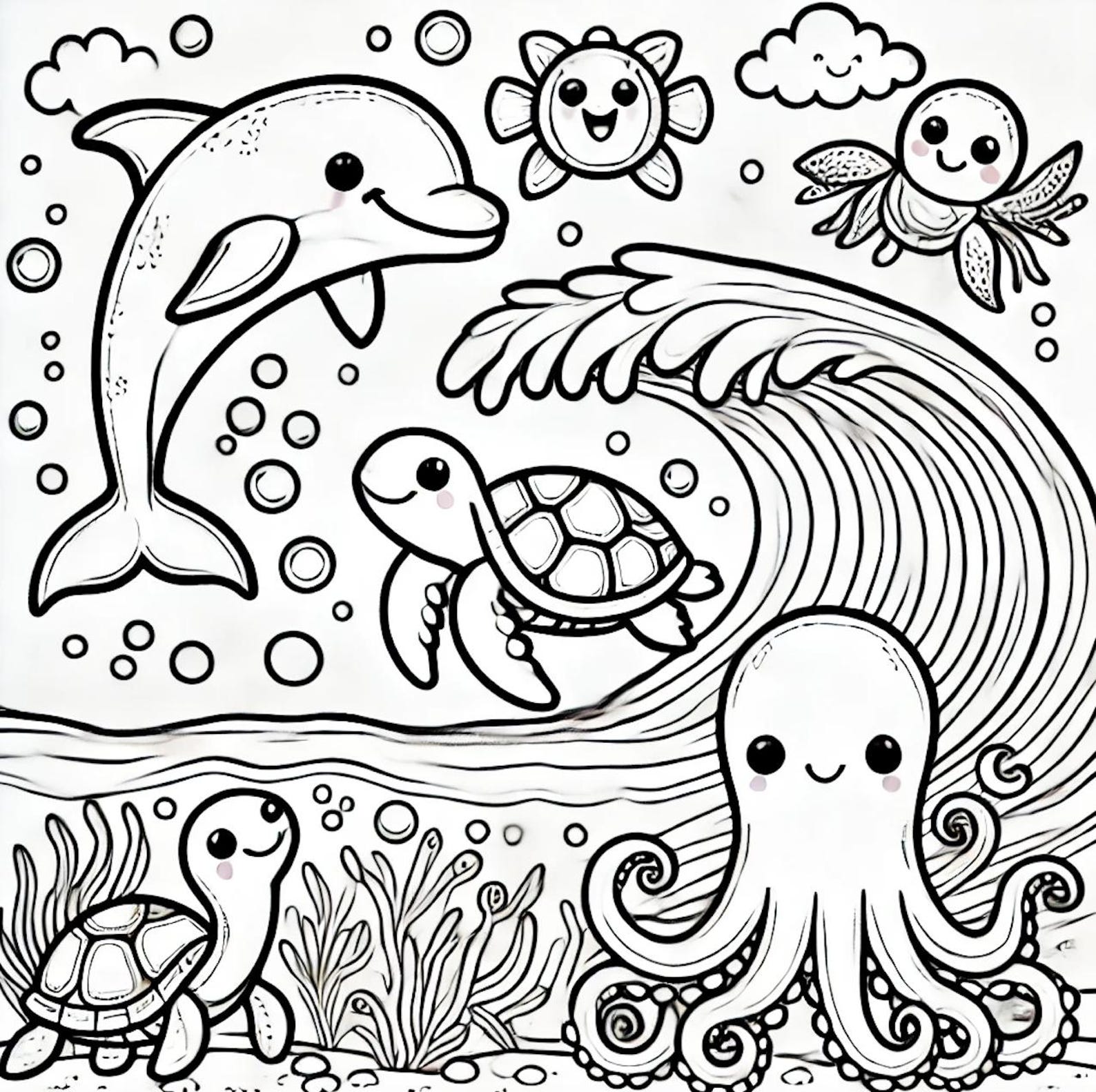 Underwater Adventures Coloring Book for Kids | Fun & Whimsical Sea ...
