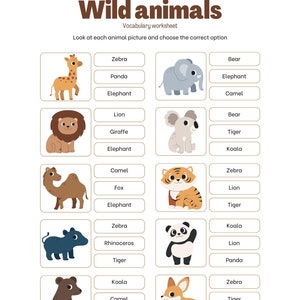 Preschool Worksheets, Identifying and Counting Animals (printable) - Etsy