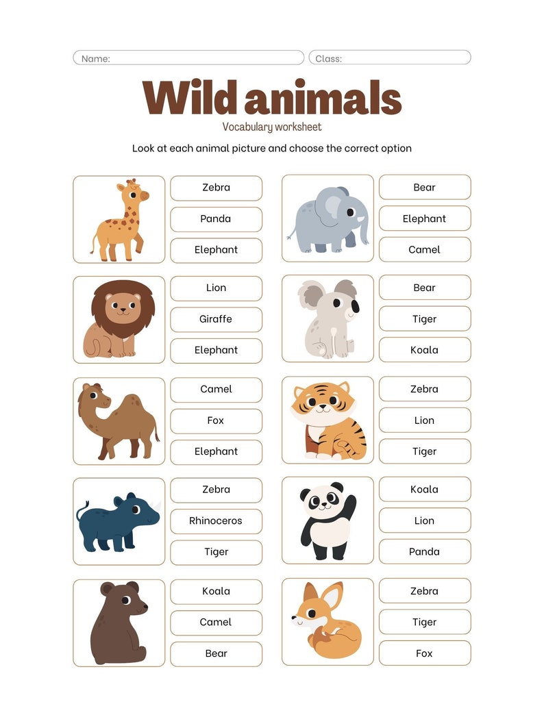 Preschool Worksheets, Identifying and Counting Animals (printable) - Etsy