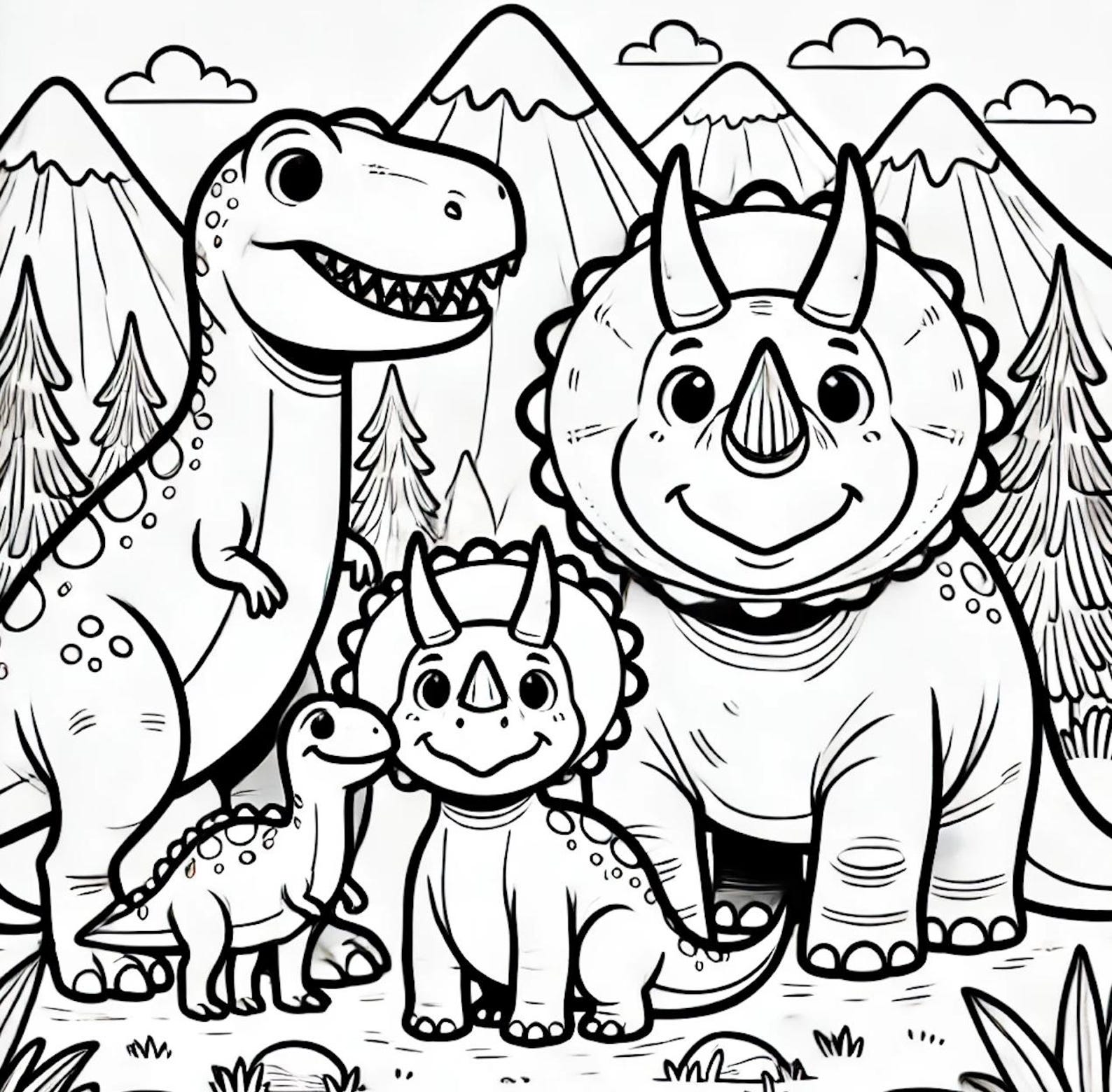 Coloring Book - Dinosaurs and Their World: Fun & Educational- for Kids ...