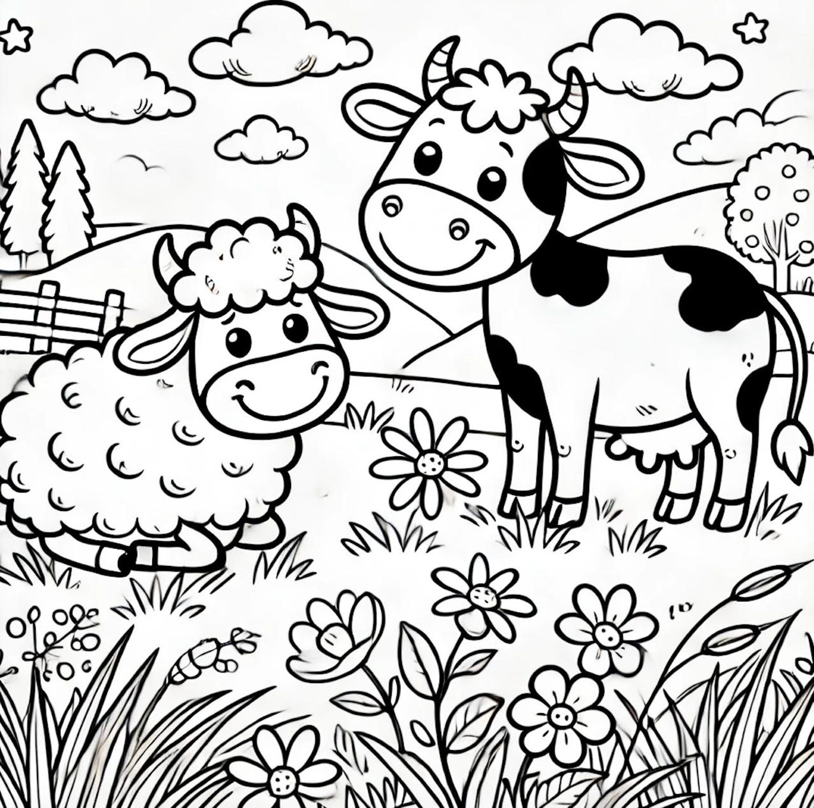 Farmer’s Friends Coloring Book for Kids | Fun Farm Animals and Machines ...