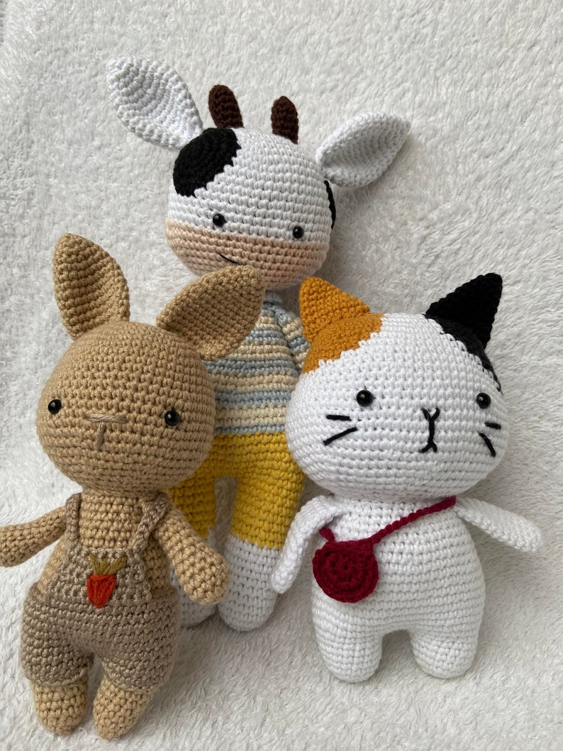 Handmade Plush Stuffed Animal Cat Plush Stuffed Bunny Cow - Etsy