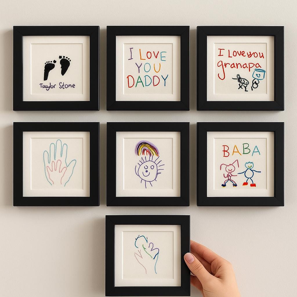Personalized Kids Art Embroidery Frame: Custom Children's Drawing ...