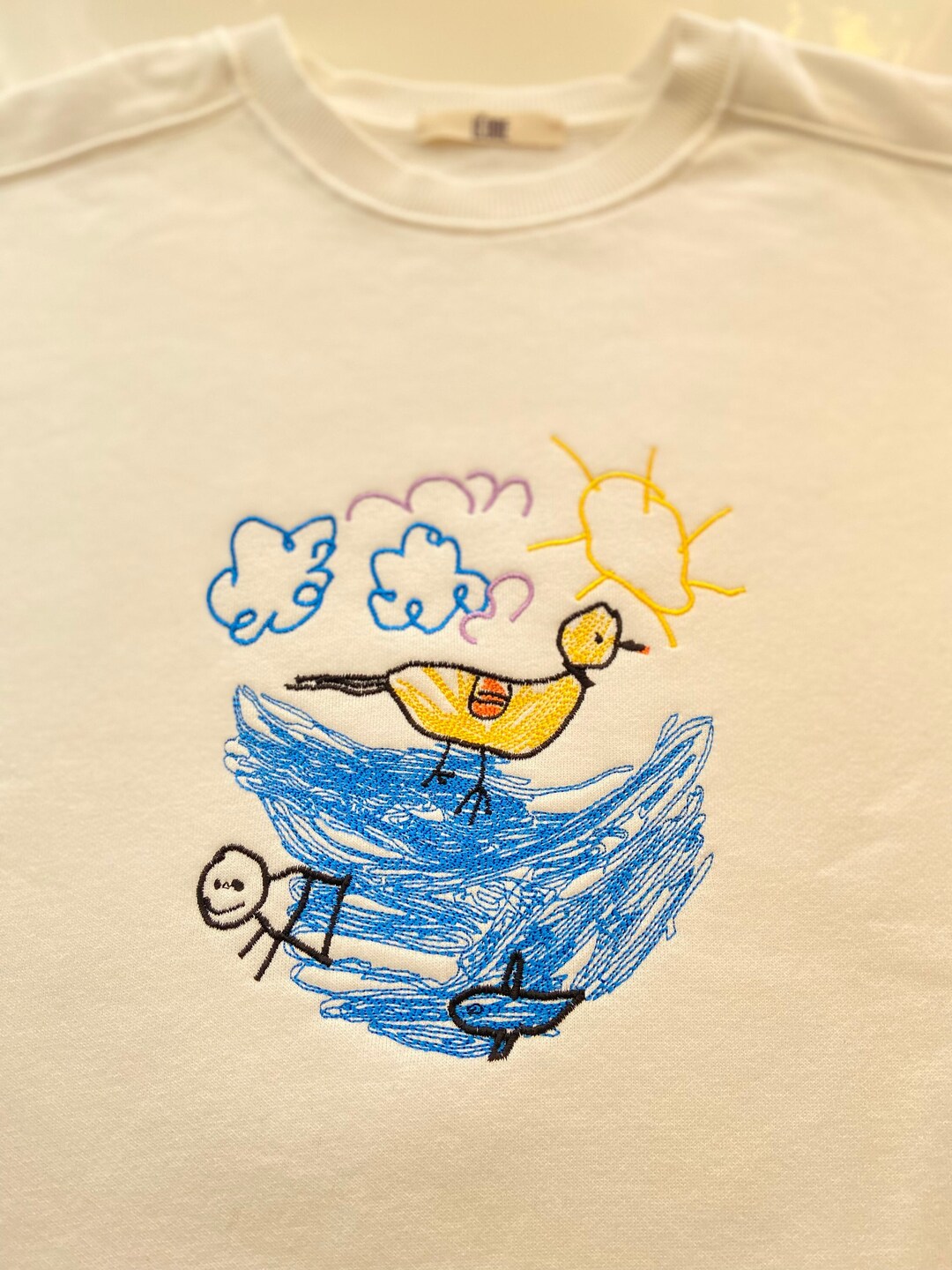 EMBROIDERED Custom Kids Photo Drawing Tshirt Sweatshirt as a ...