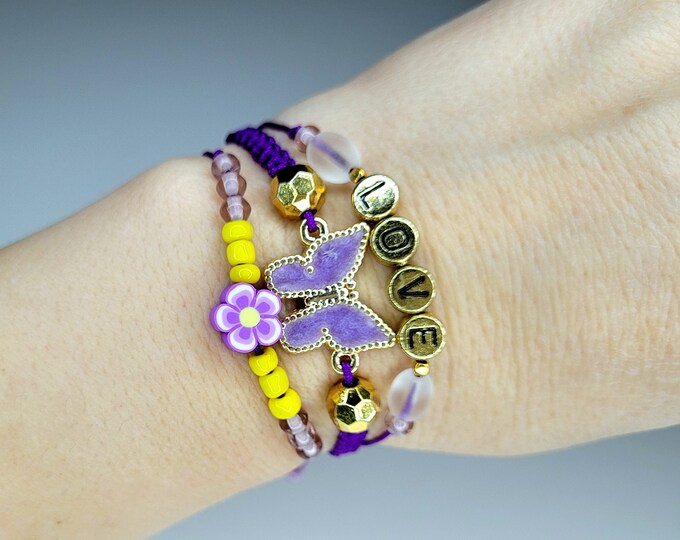 Macrame Bracelets Set of 3 Handmade Bracelets With a Wish Card - Etsy